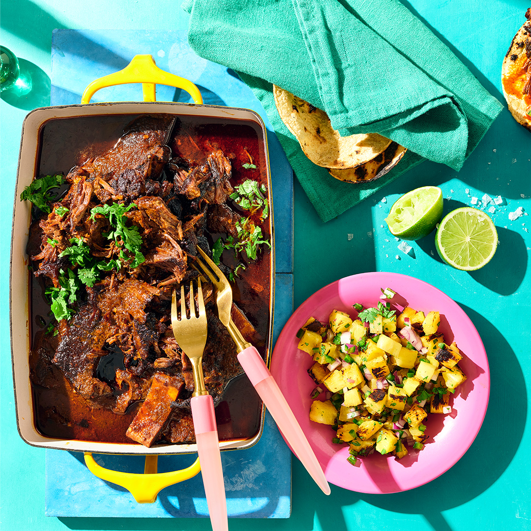 Birria tacos with beef short ribs and charred pineapple salsa recipe ...