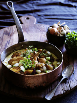 Slow-braised rabbit with roasted onions and buckwheat polenta | Gourmet ...