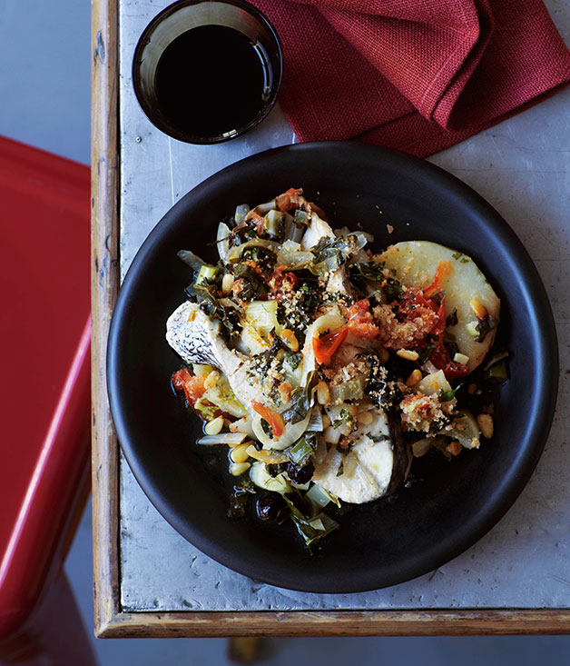 Baked jewfish with vegetables | Gourmet Traveller