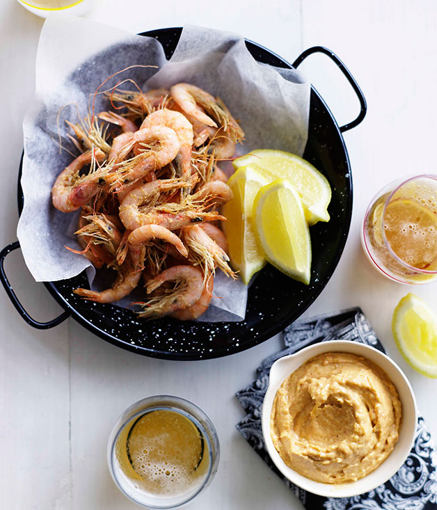 Deep-fried school prawns with smoked-paprika alioli recipe | Gourmet ...