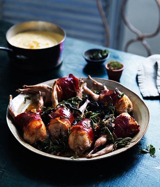 Roast quail with polenta recipe | Gourmet Traveller
