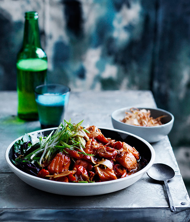 Chilli and tomato beer fish with fried garlic and shallot recipe ...