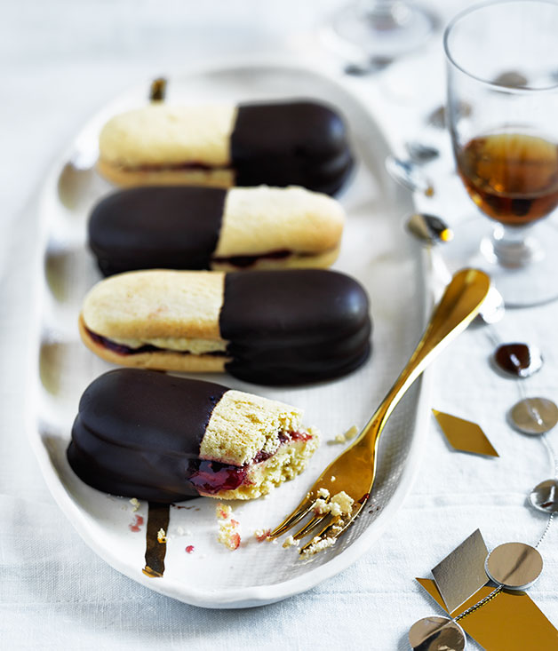 Chocolate and raspberry sponge fingers recipe | Gourmet Traveller