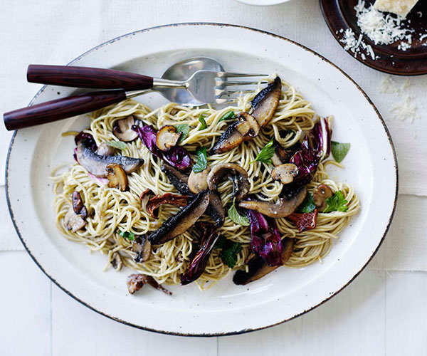 Mushroom, radicchio and ricotta tagliarini | Gourmet Traveller