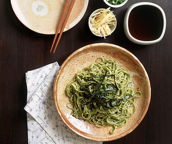 Cha soba noodles with traditional accompaniments recipe | Gourmet Traveller