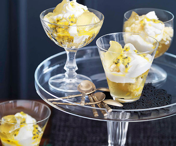 Passionfruit, lime and coconut trifle recipe | Gourmet Traveller