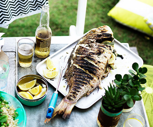 Whole barbecued fish with lemon recipe | Seafood recipe | Gourmet Traveller