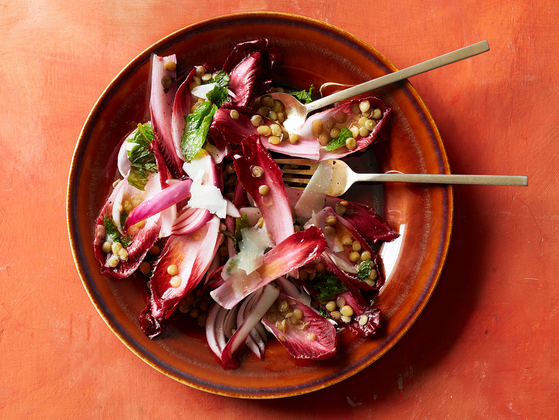Lentil salad recipes with witlof and pecorino | Gourmet Traveller