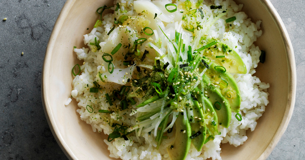 Scallop poke with pickled ginger dressing recipe | Gourmet Traveller